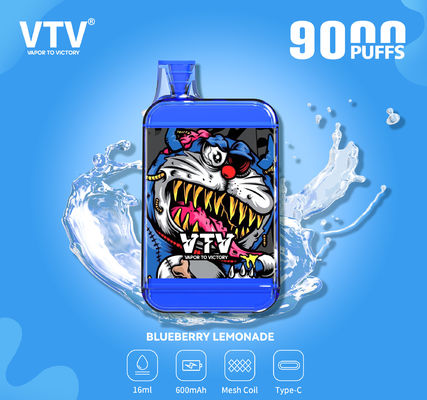 9000 Puffs 16ml 5% 3% Nicotine Disposable Big Puff Vape Box